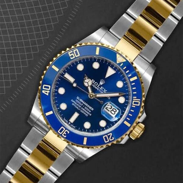 ROLEX SUBMARINER SILVER GOLD BLUE METAL WATCH (WITH OG BOX) – Royal Style